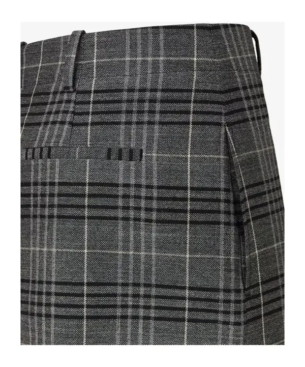Fendi Grey Check Wool Skirt
