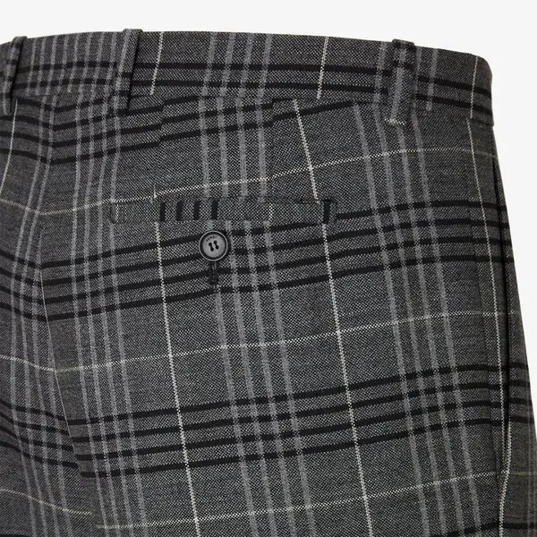 Fendi Grey Check Wool Trousers