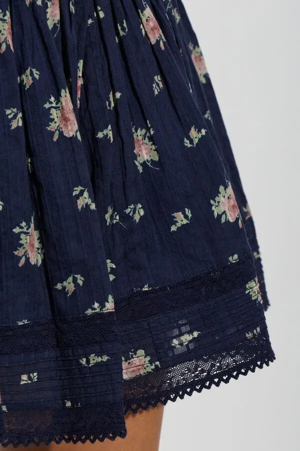 LoveShackFancy Kressler Floral Mini Skirt