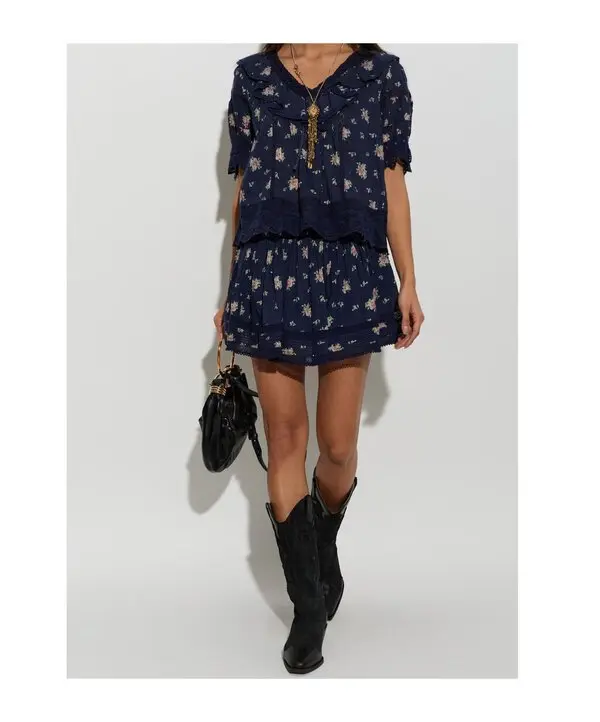 LoveShackFancy Kressler Floral Mini Skirt