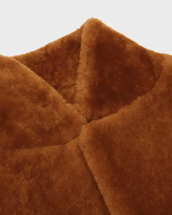 Celine Tailoring Coat In Lamb Shearling