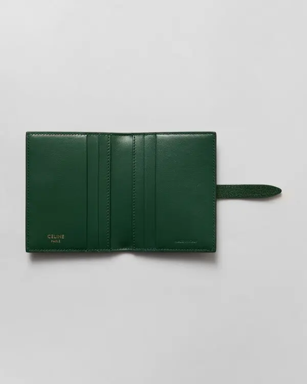 Celine Bi-fold Card Holder Triomphe Pontet In Goatskin