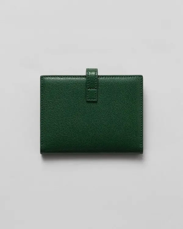 Celine Bi-fold Card Holder Triomphe Pontet In Goatskin