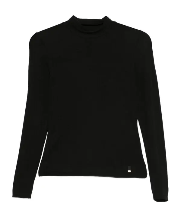 Herno Long-sleeved Turtleneck Knit Top - Black