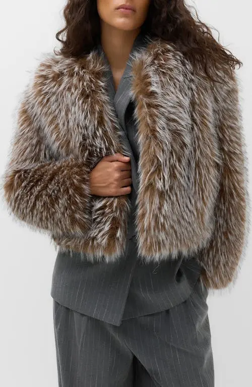 M&s Tipped Faux Fur Jacket