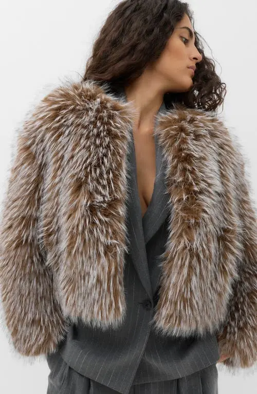 M&s Tipped Faux Fur Jacket