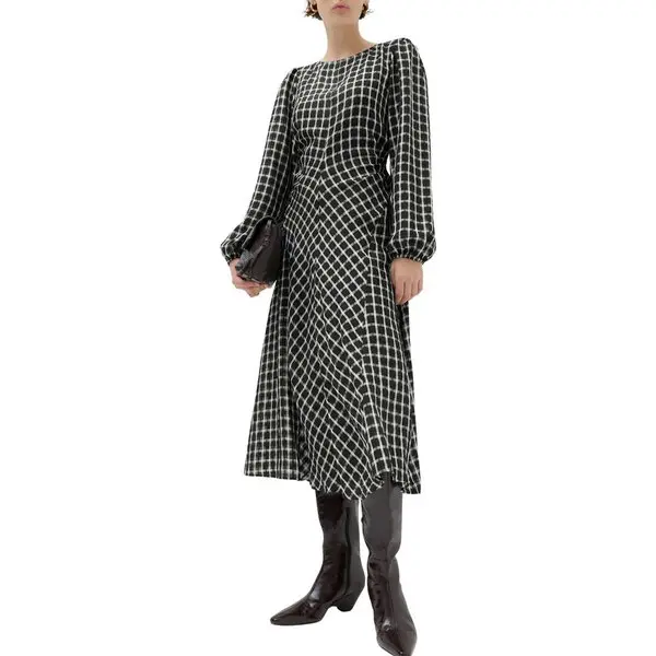 M&s Check Midi Dress