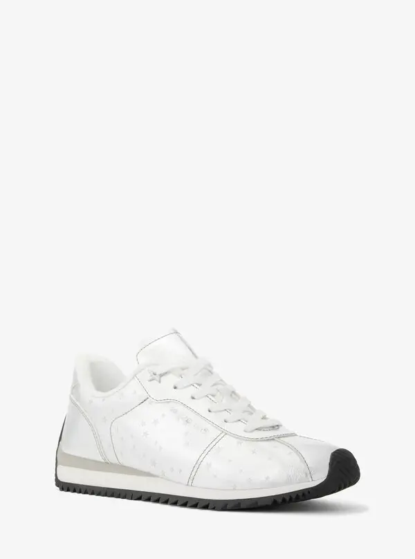 Michael Kors Rhodes Metallic Trainer In Size By - Silver