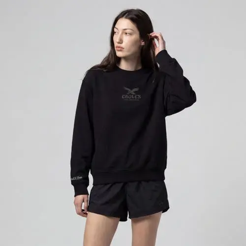 Mitchell & Ness Philadelphia Eagles Core Essentials Micro Logo Fleece Sweatshirt - Black