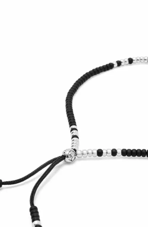 NIALAYA JEWELRY Beaded String Bracelet - Black/silver