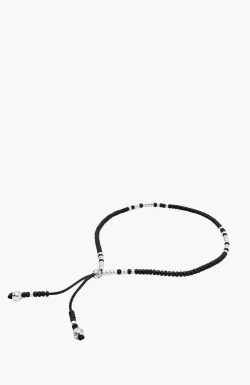 NIALAYA JEWELRY Beaded String Bracelet - Black/silver