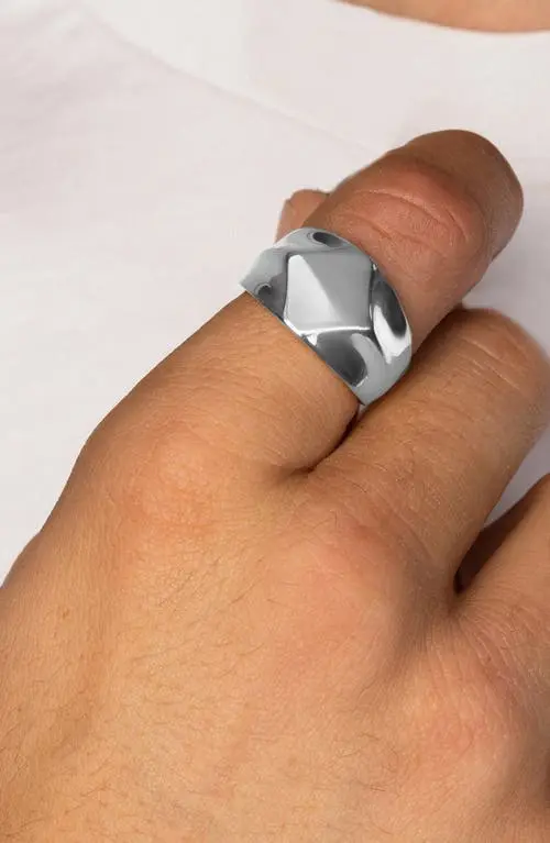 NIALAYA JEWELRY Squared Stainless Steel Ring
