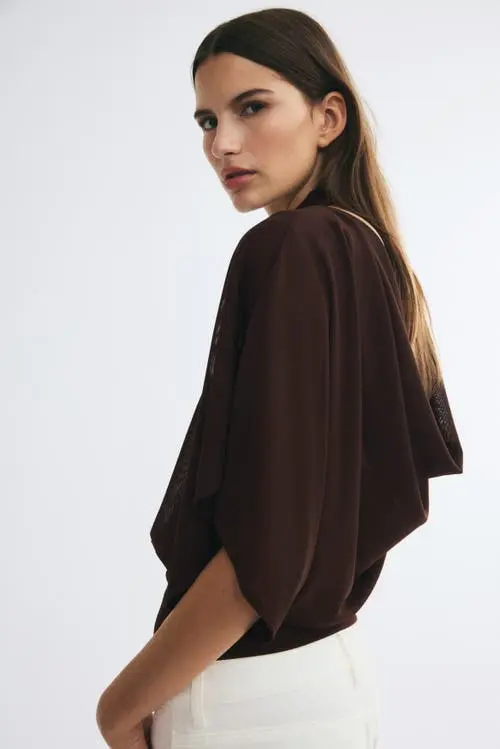 H&M Draped Cowl-back Top