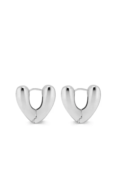 NIALAYA JEWELRY Heart Hoop Earrings - Silver