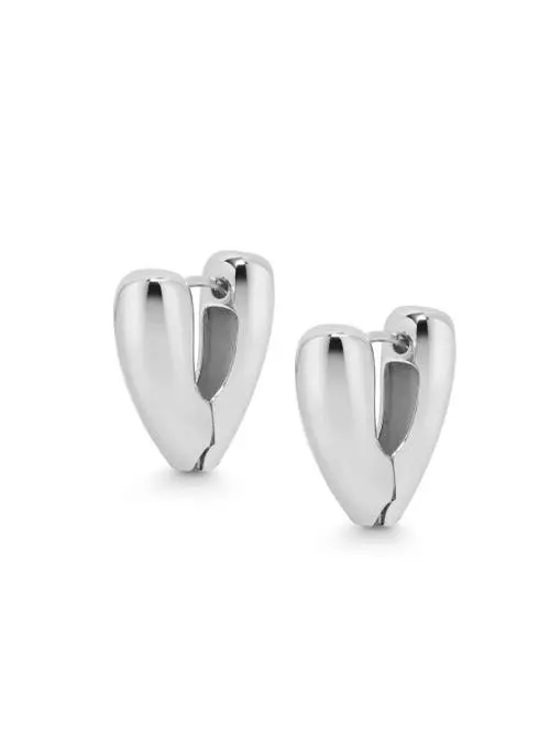 NIALAYA JEWELRY Heart Hoop Earrings - Silver