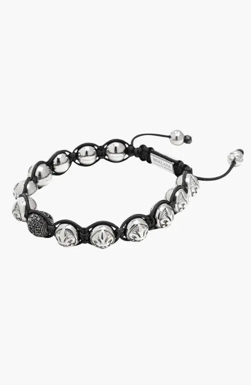 NIALAYA JEWELRY Black Diamond Beaded Sterling Bracelet