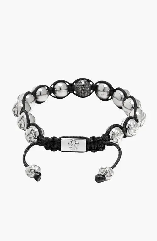 NIALAYA JEWELRY Black Diamond Beaded Sterling Bracelet