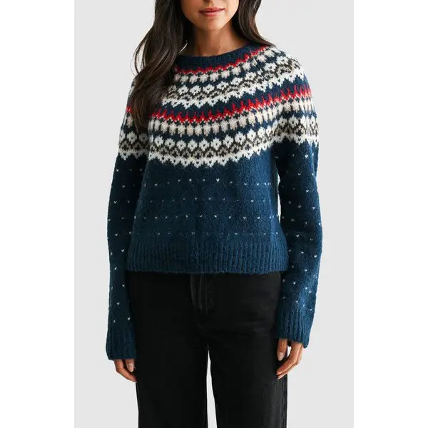 ALL IN FAVOR Fair Isle Crewneck Sweater