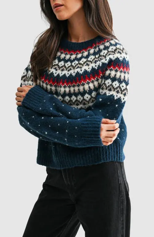 ALL IN FAVOR Fair Isle Crewneck Sweater