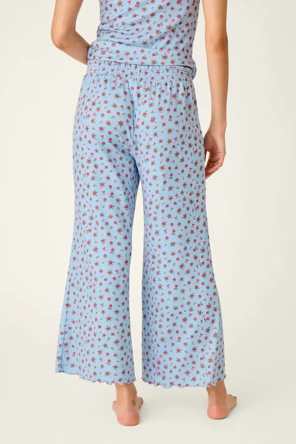PJ Salvage Festive Florals Blue Floral Print Pajama Pants
