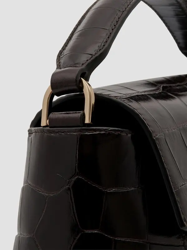 Strathberry Large Mosaic Croc-embossed Leather Top Handle Bag