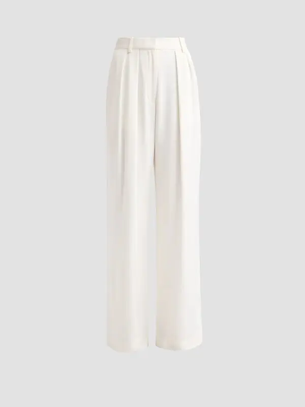 Adam Lippes Dylan Silk Pleated Wide-leg Pants - Ivory