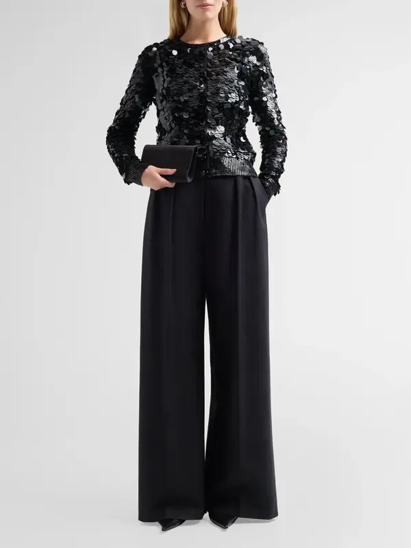 Adam Lippes Worth Sequined Cashmere Cardigan
