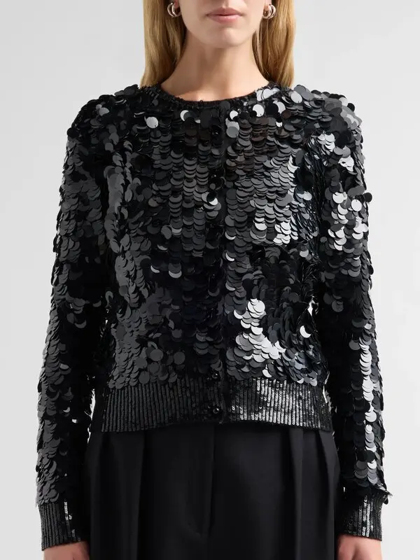 Adam Lippes Worth Sequined Cashmere Cardigan
