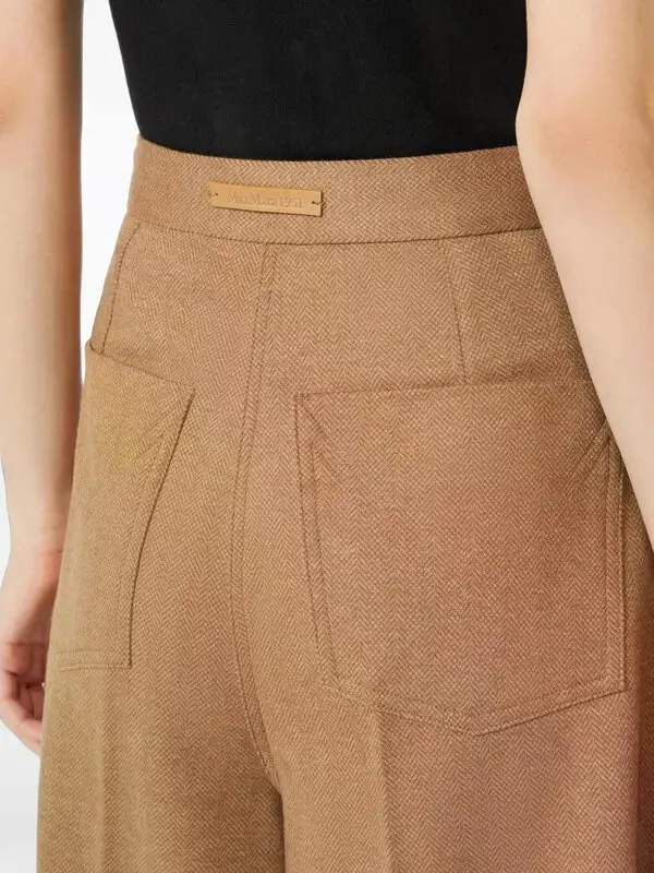 Max Mara Herringbone Wide-leg Trousers