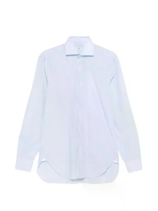 BARBA NAPOLI Striped Spread-collar Shirt - Blue