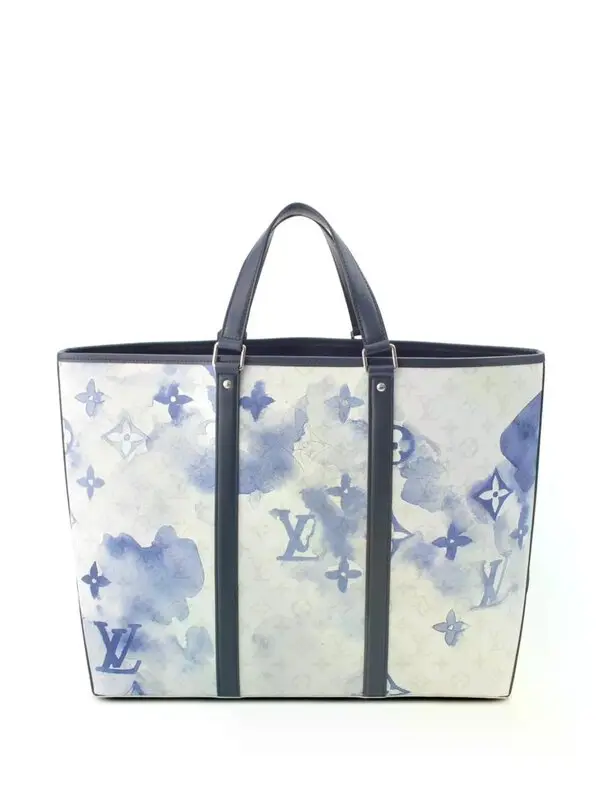 LOUIS VUITTON 2021-2026 Monogram Watercolor Weekend Tote Gm Satchel - White