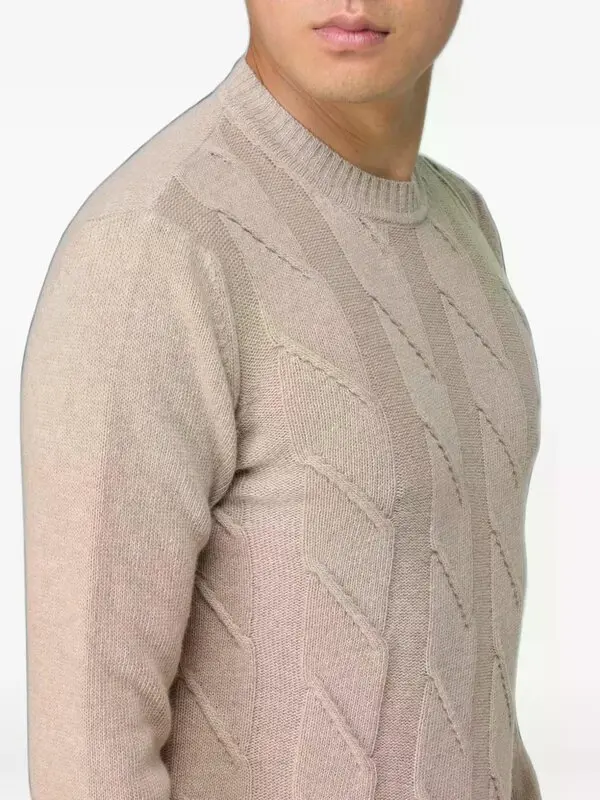 XC Cable-knit Crew-neck Sweater