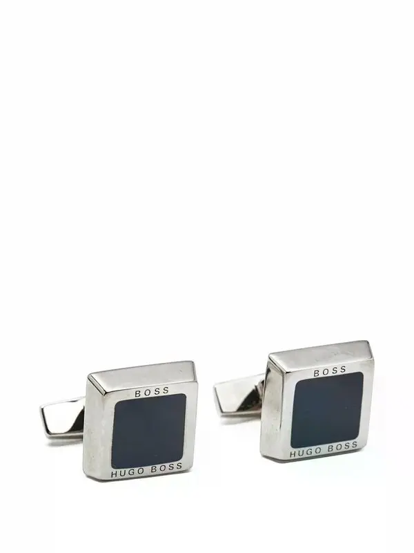 Hugo Boss Boss Enamel Square Cufflinks - Silver