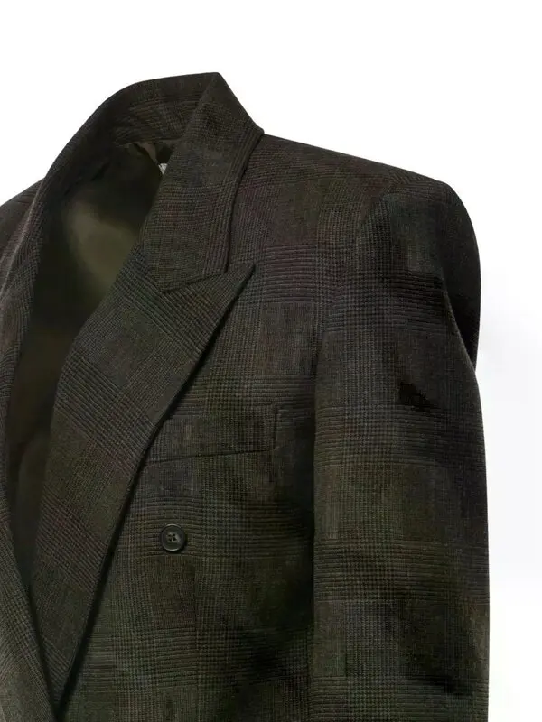 THE FRANKIE SHOP Glen-plaid Double-breasted Blazer
