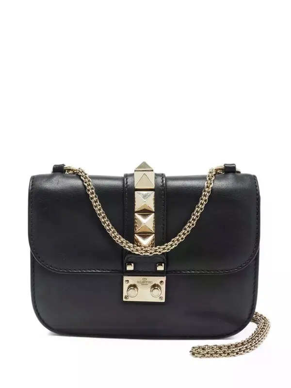 Valentino Garavani Small Rockstud Glam Lock Shoulder Bag - Black