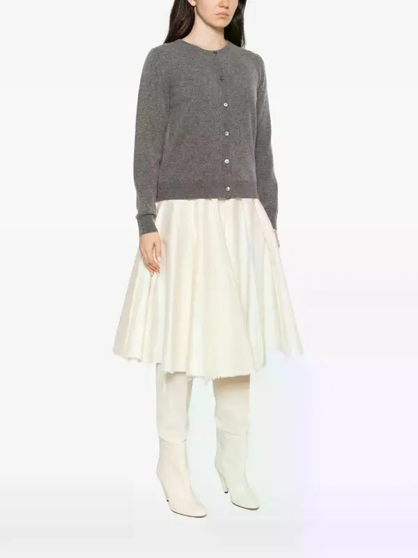 ARAGONA Button-up Crew-neck Cardigan