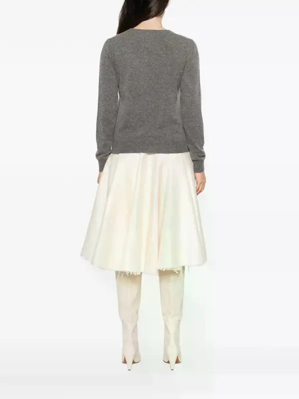 ARAGONA Button-up Crew-neck Cardigan