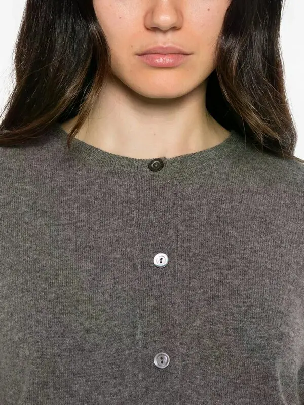 ARAGONA Button-up Crew-neck Cardigan