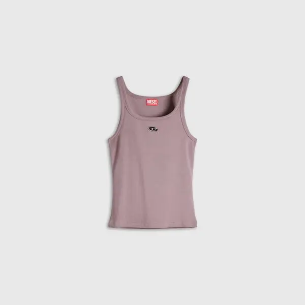 DIESEL® Slim Tank Top With Laser-cut Oval D