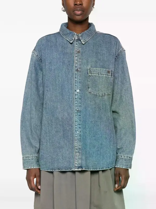 LOW CLASSIC Faded-effect Denim Shirt