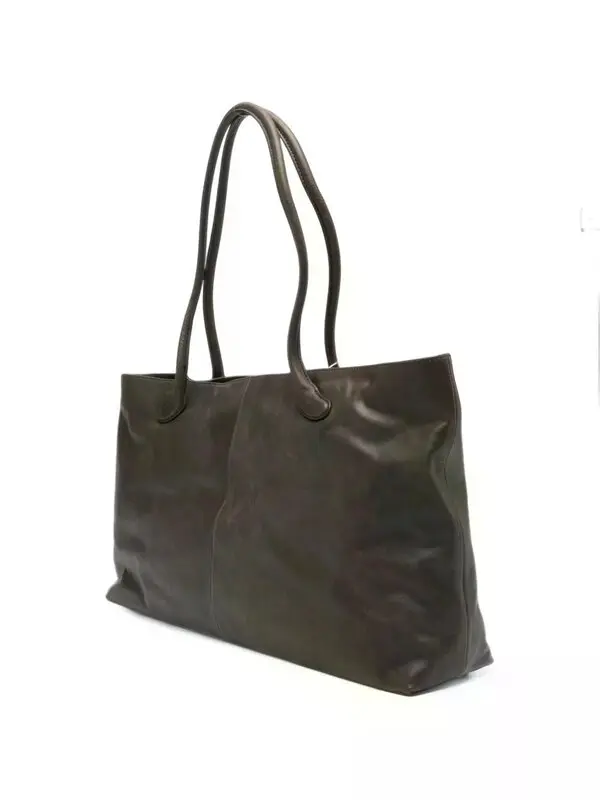 LOW CLASSIC Haricot Logo-debossed Leather Tote Bag