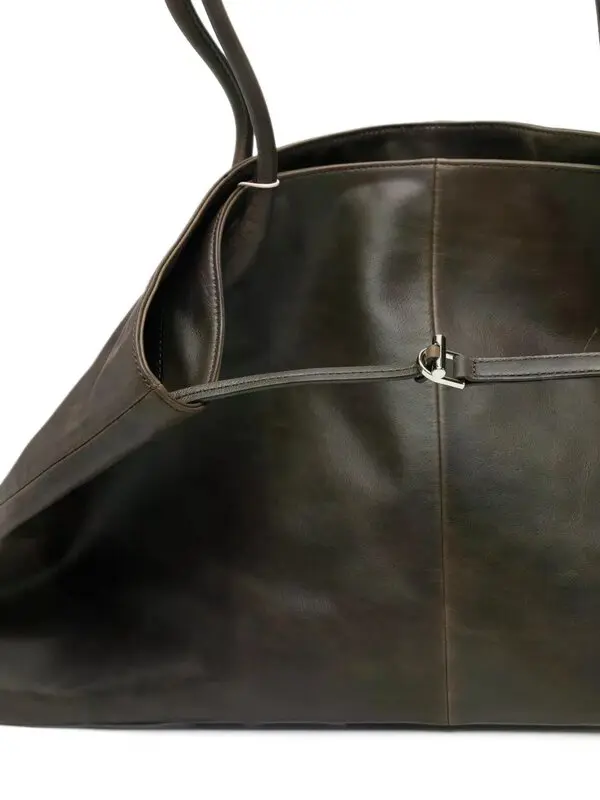 LOW CLASSIC Haricot Logo-debossed Leather Tote Bag
