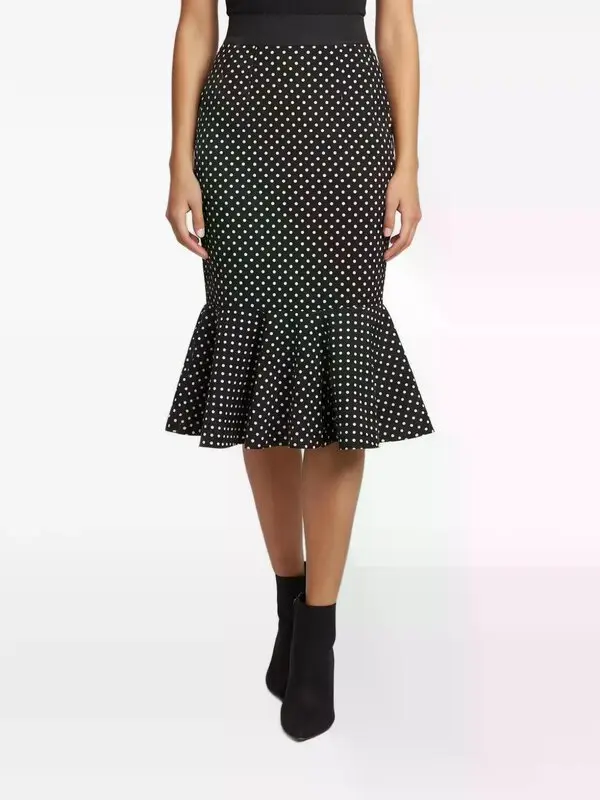 Dolce & Gabbana Polka-dot Pencil Midi Skirt - Black