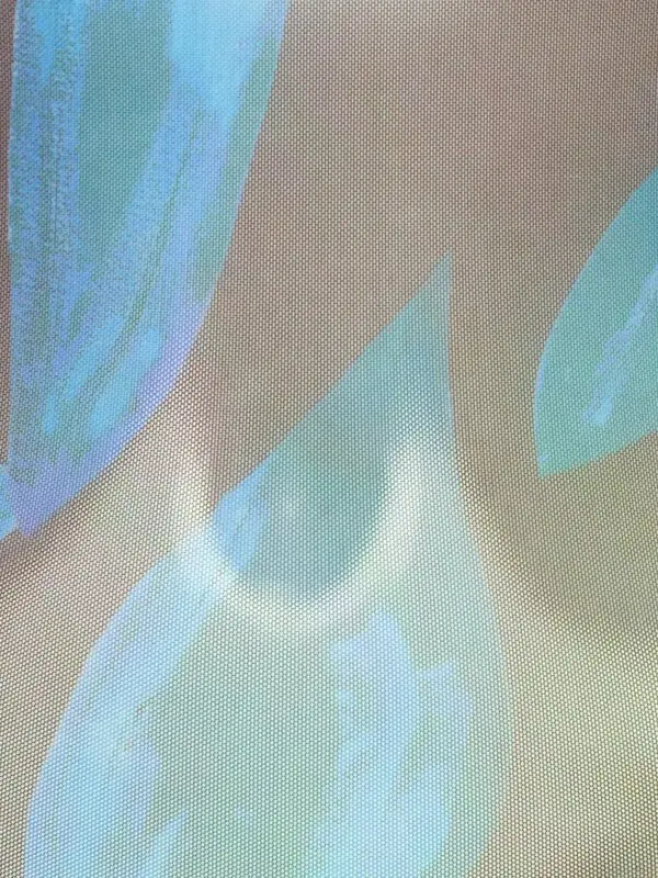 LOUISA BALLOU Leaf-print Mesh Maxi Dress
