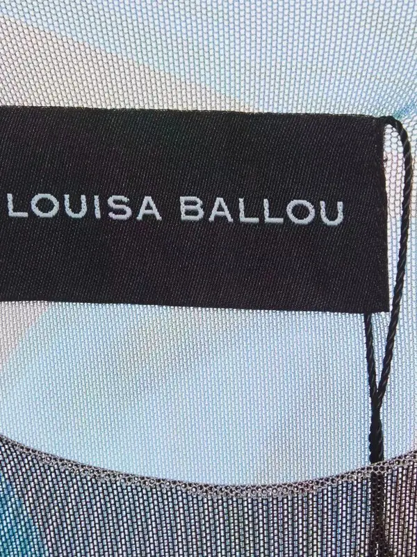 LOUISA BALLOU Leaf-print Mesh Maxi Dress