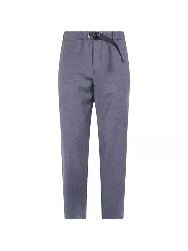 WHITE SAND Buckle-belt Straight-leg Trousers