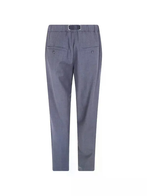 WHITE SAND Buckle-belt Straight-leg Trousers