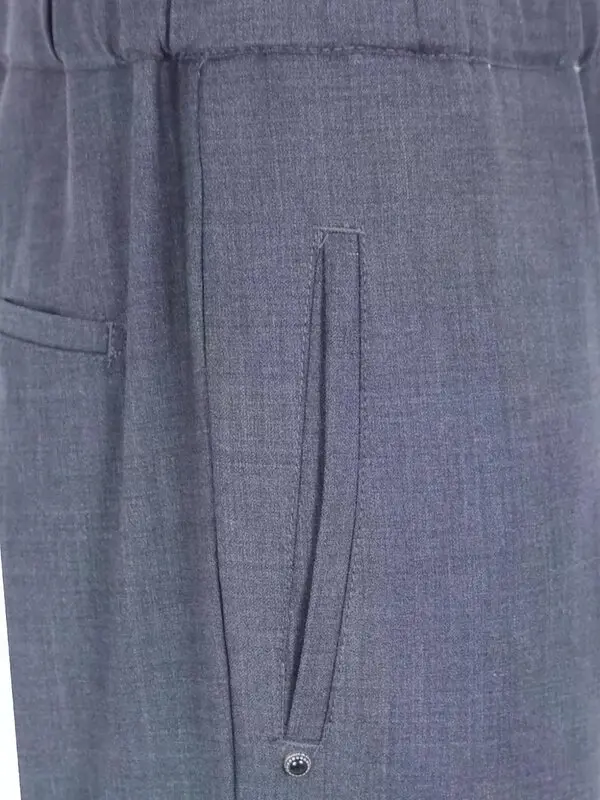 WHITE SAND Buckle-belt Straight-leg Trousers
