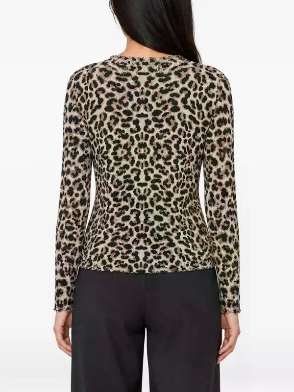 KUJTEN Melah Leopard-print Lettuce-trim Sweater