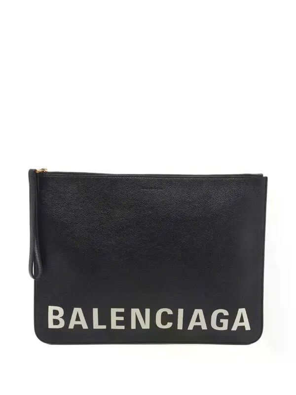 Balenciaga Logo-print Clutch Bag - Black
